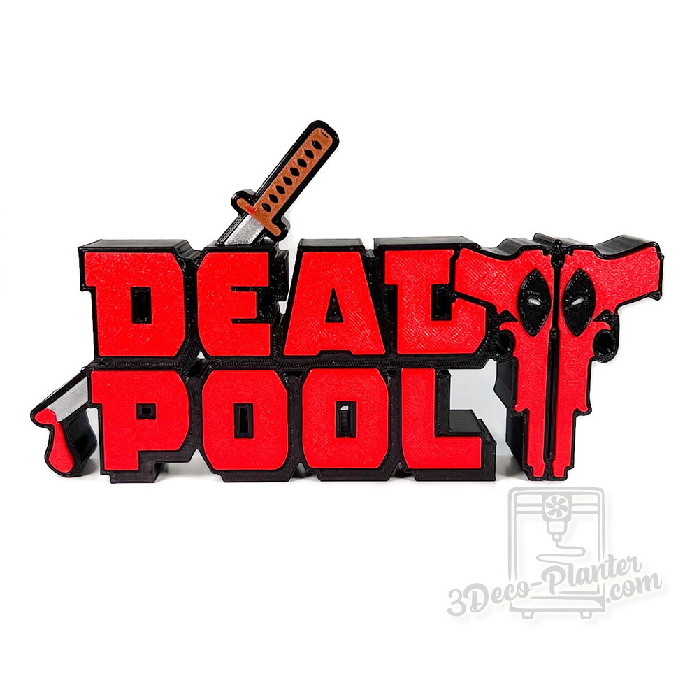 DeadPool Logo 3D - 3deco-planter.com